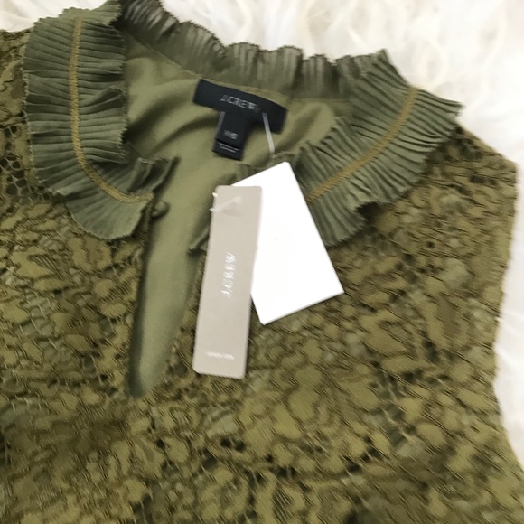 J. Crew | Tops | J Crew Lace Ruffle Neck Top | Poshmark